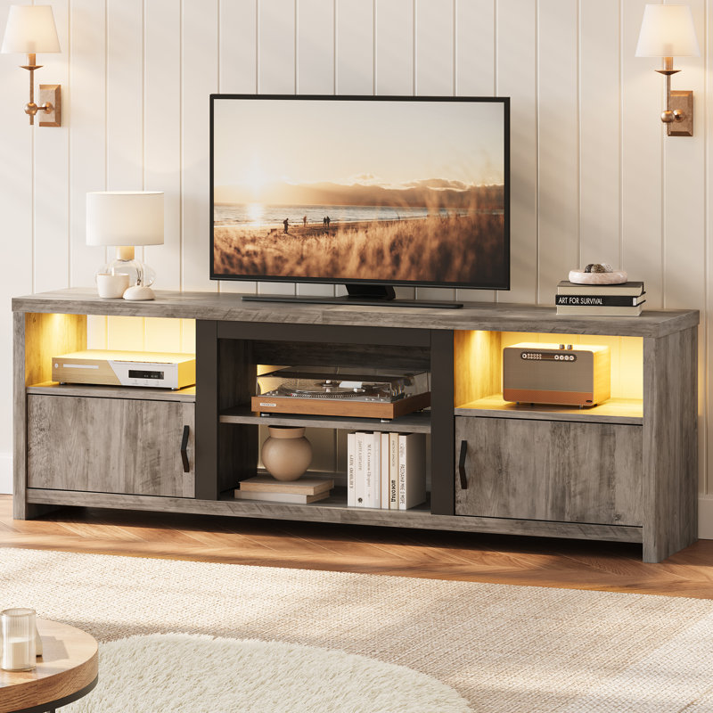 Wade Logan Brahma 70 Inch LED TV Stand for TVs up to 75 inch Entertainment Centre with Storage Cabinet Reviews Wayfair Canada